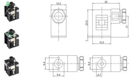 Din 43650 mpm type c female 2+PE/3+PE solenoid valve electrical cable ...